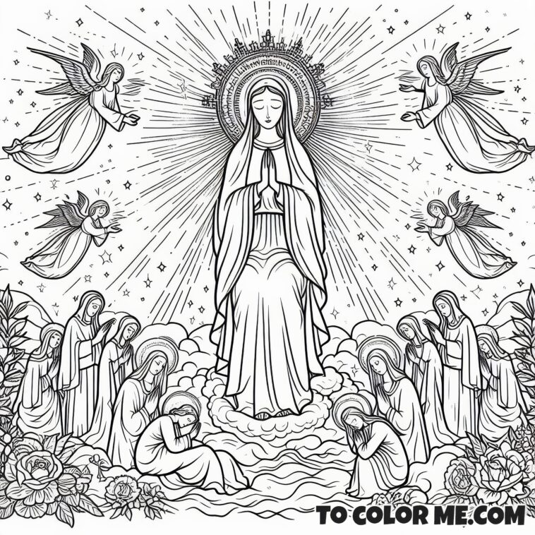 August 15th Holy Day: Assumption Coloring Sheet – To Color Me Faithful