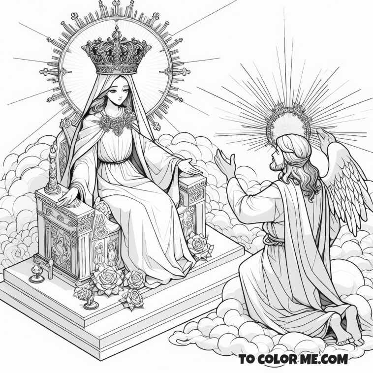 Queen of Saints: Blessed Virgin Coloring Sheet – To Color Me Free