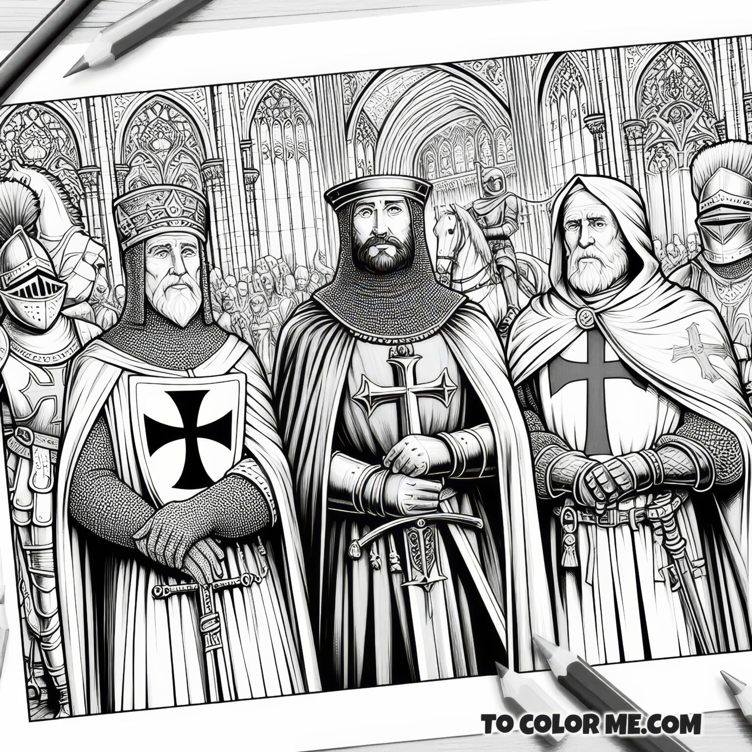 Crusades Era: Saint Bernard Coloring Page – To Color Me Free