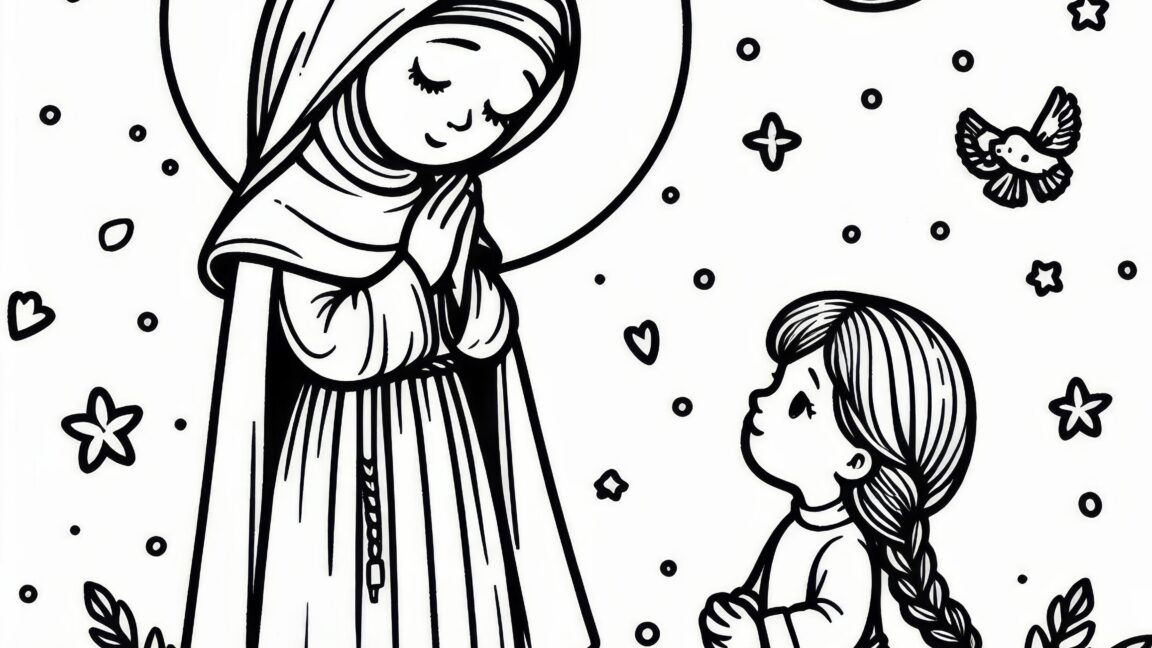 Assisi’s Holy Virgin: Clare Coloring Book – To Color Me Free