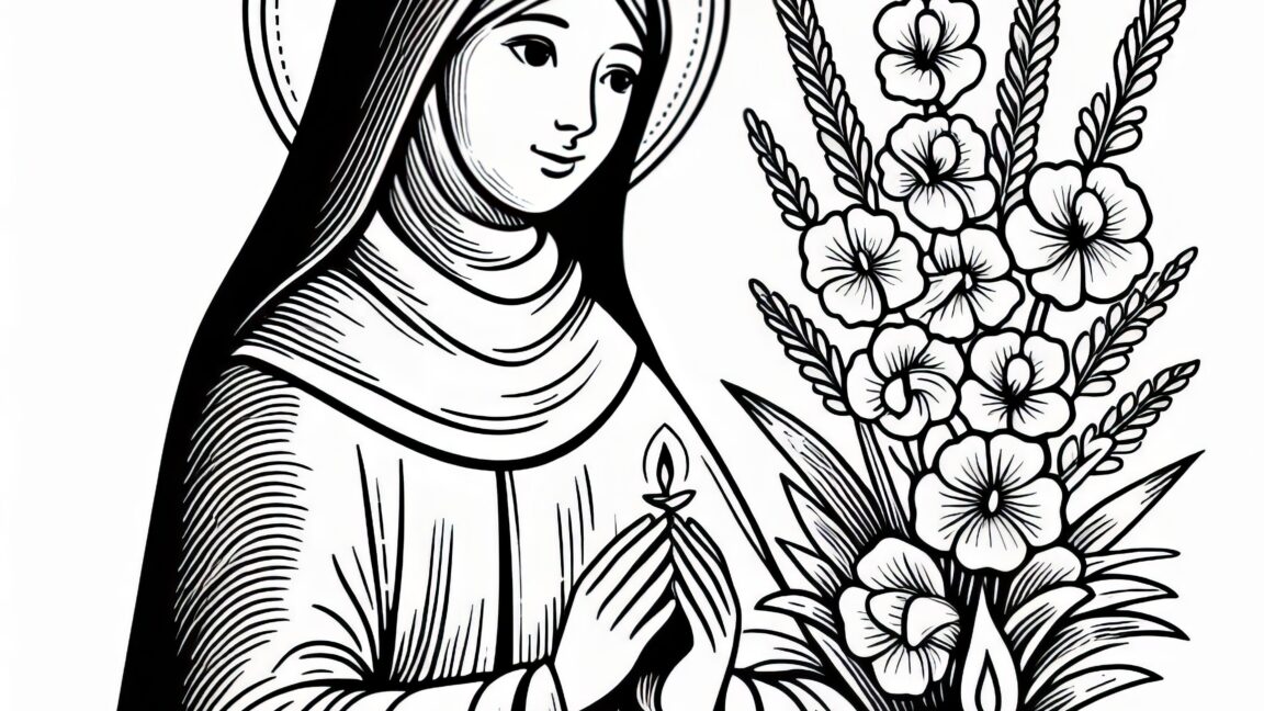 Assisi’s Holy Virgin: Clare Coloring Book – To Color Me Free