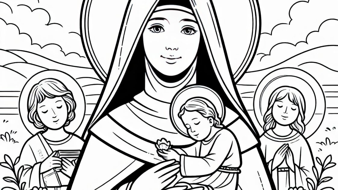 Assisi’s Holy Virgin: Clare Coloring Book – To Color Me Free