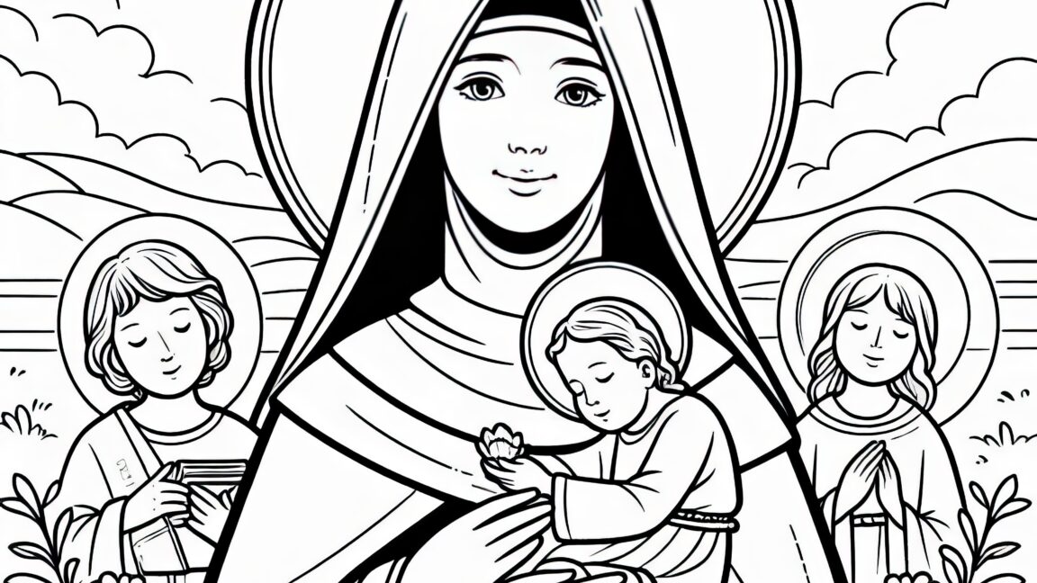 Assisi’s Holy Virgin: Clare Coloring Book – To Color Me Free