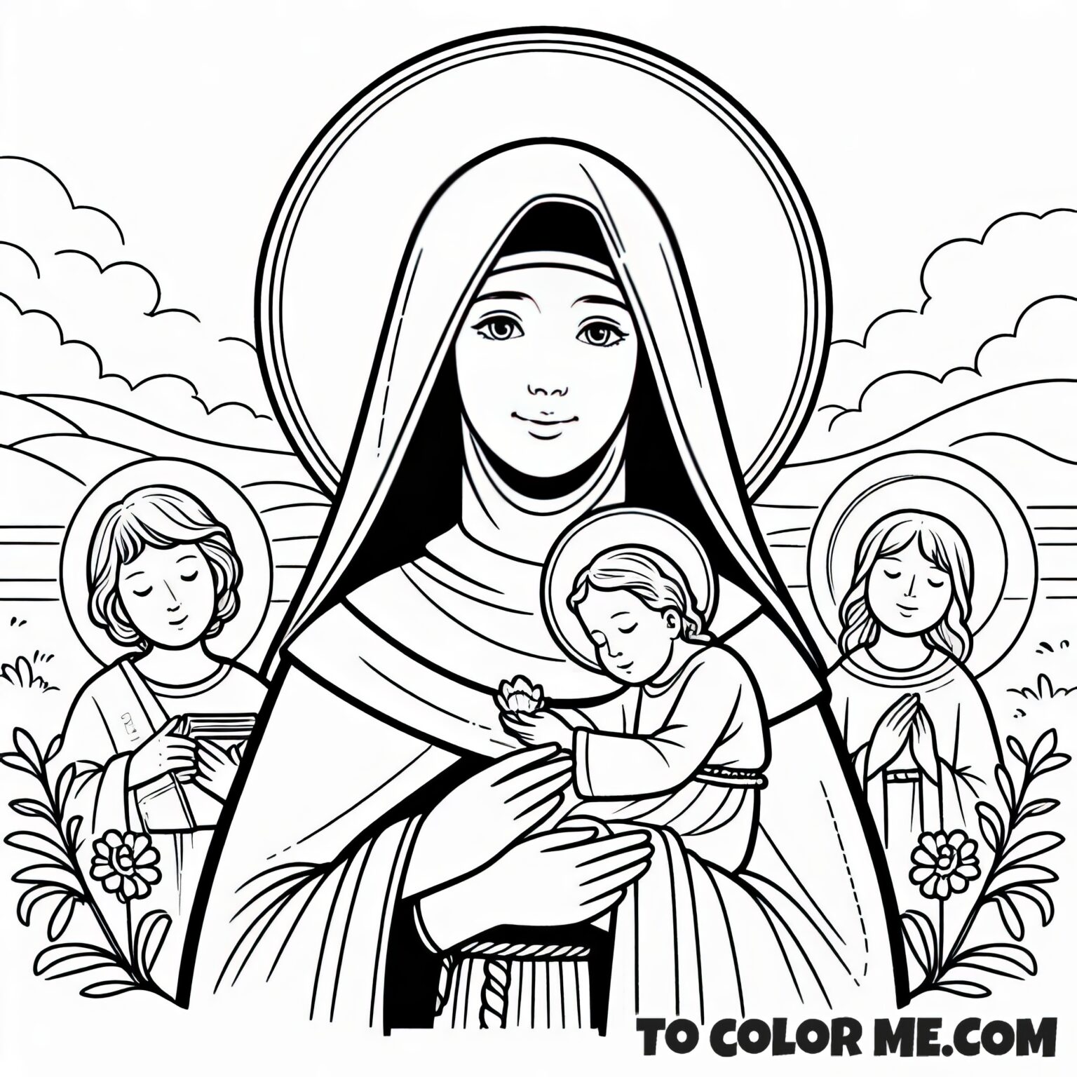 Assisi’s Holy Virgin: Clare Coloring Book – To Color Me Free