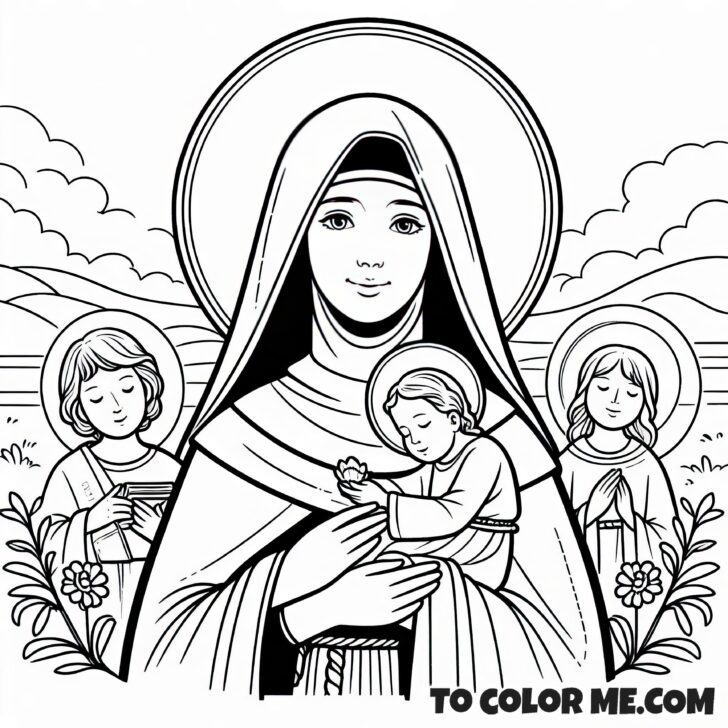 Assisi’s Holy Virgin: Clare Coloring Book – To Color Me Free