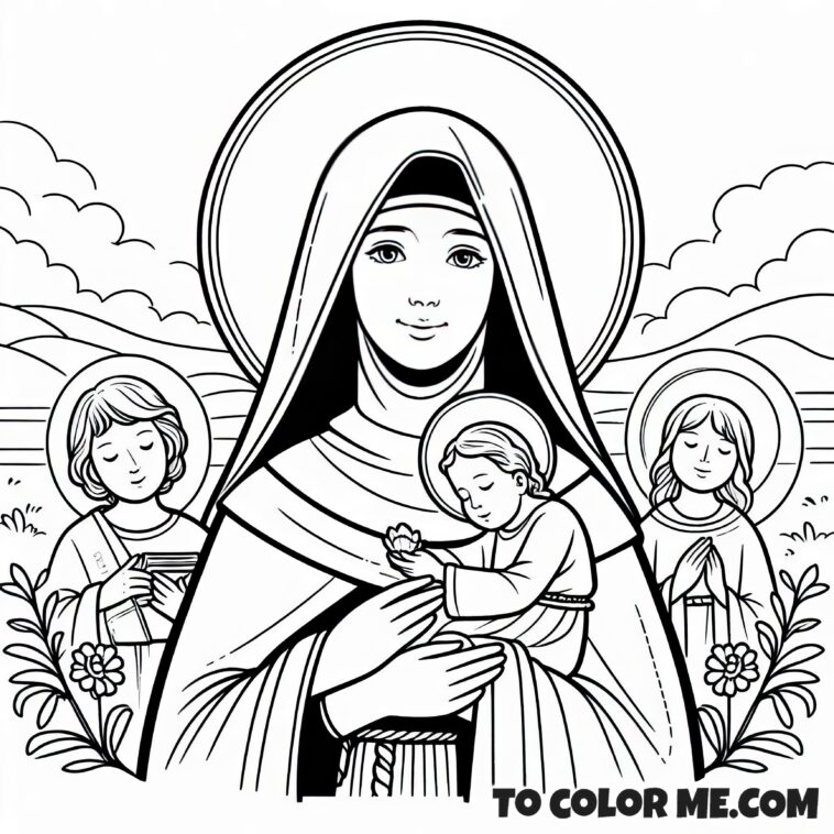 Assisi’s Holy Virgin: Clare Coloring Book – To Color Me Free