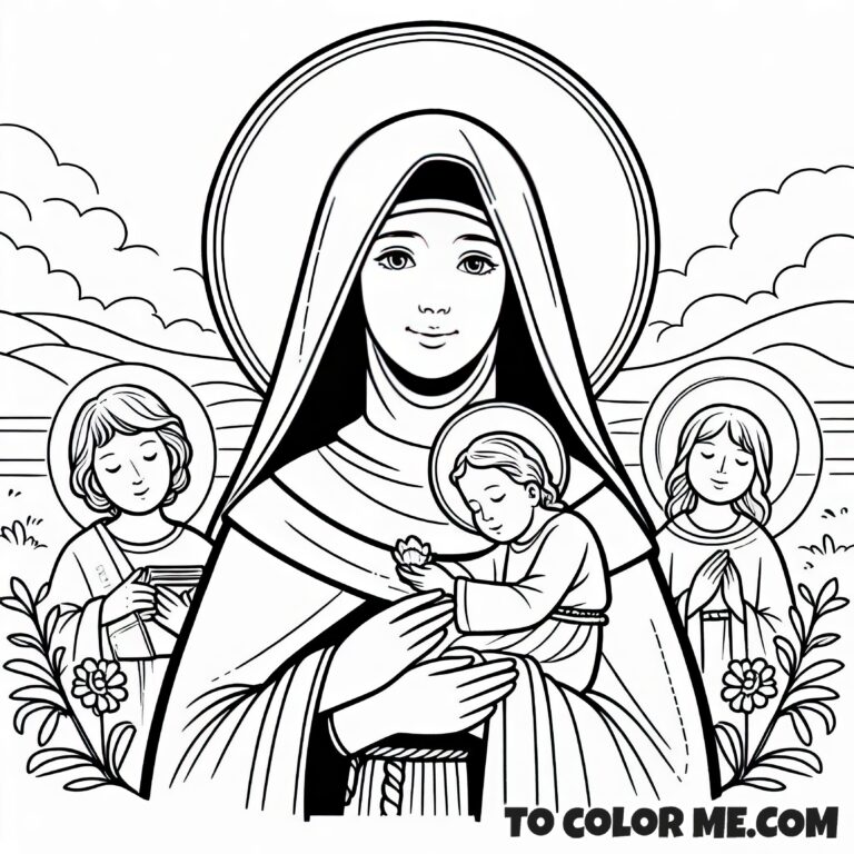 Assisi’s Holy Virgin: Clare Coloring Book – To Color Me Free