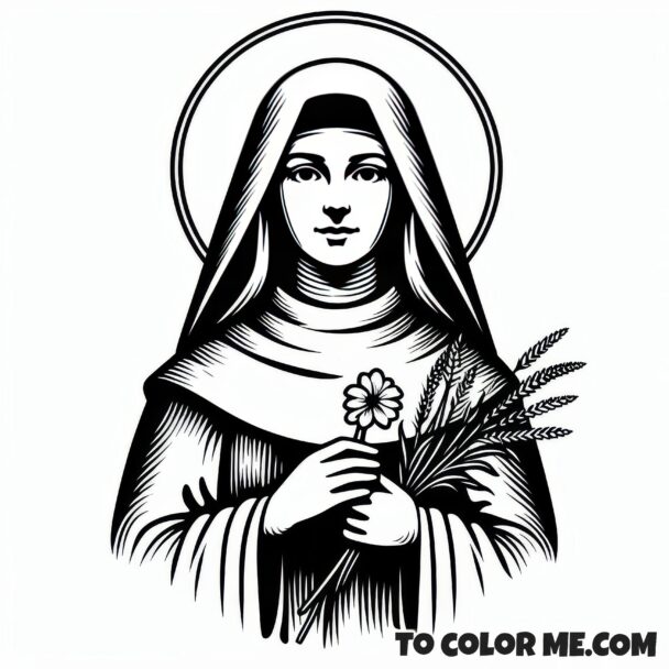 Assisi’s Holy Virgin: Clare Coloring Book – To Color Me Free