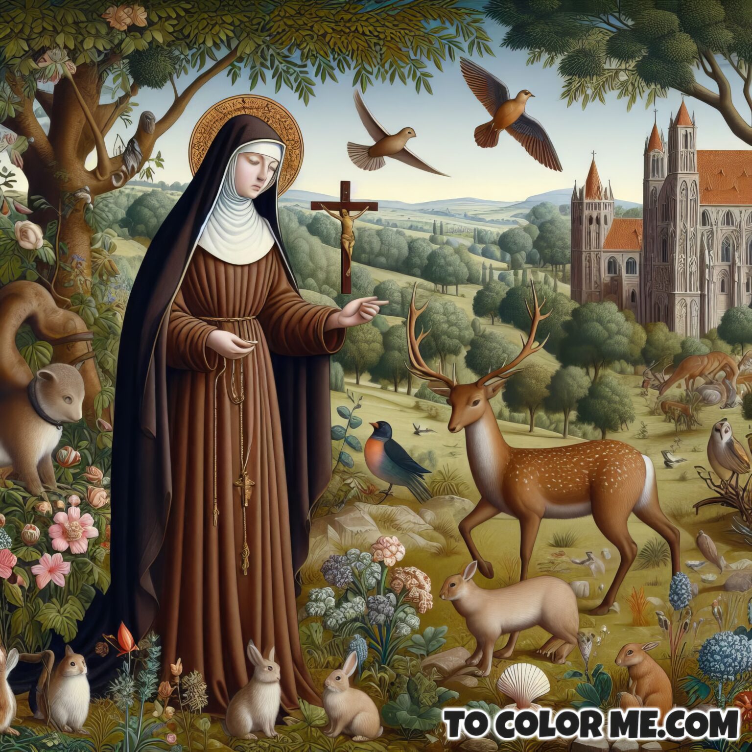 Francis’ Follower: Clare of Assisi Coloring Pages – To Color Me Free