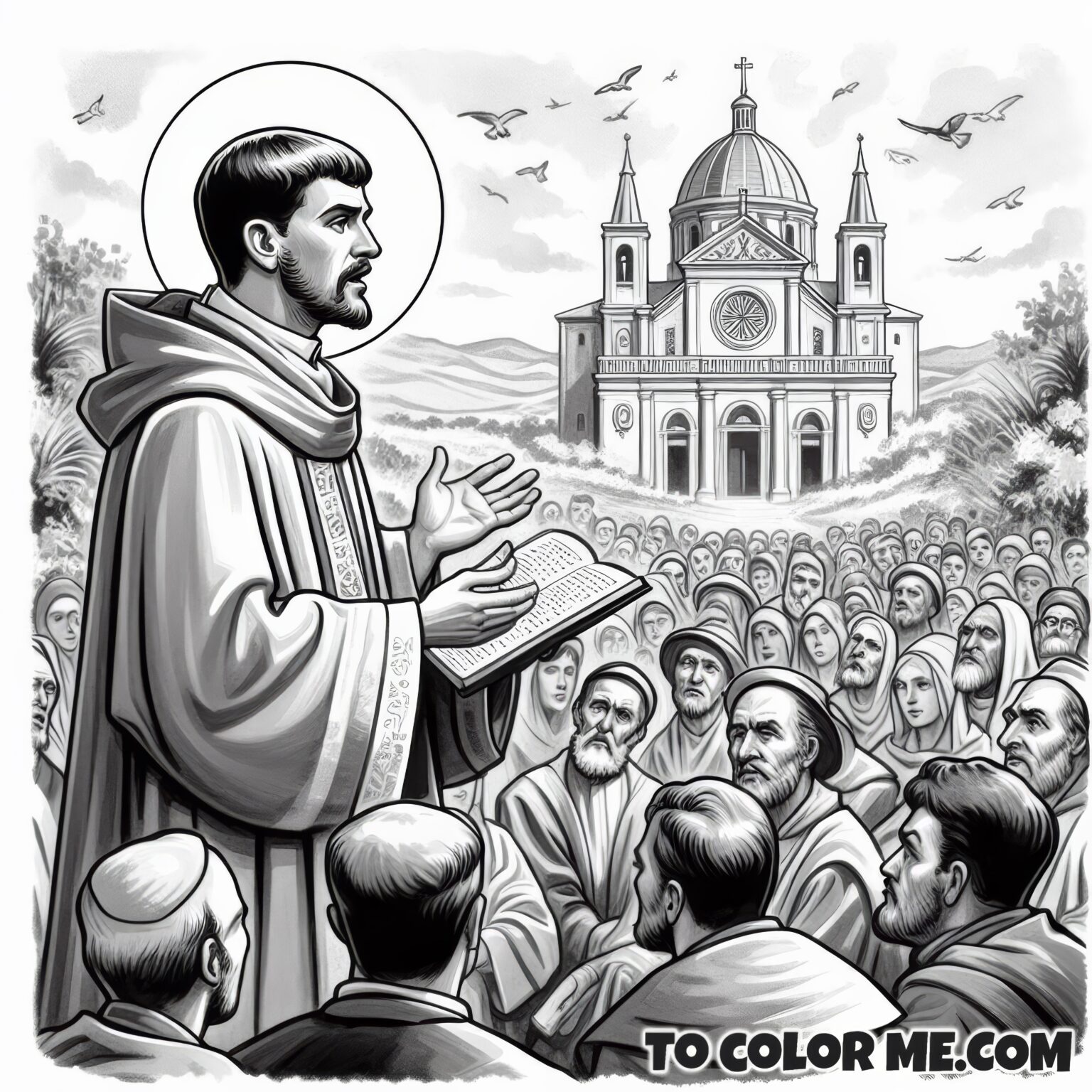 Spanish Saint: Dominic de Guzmán Coloring Pages – To Color Me Faithful