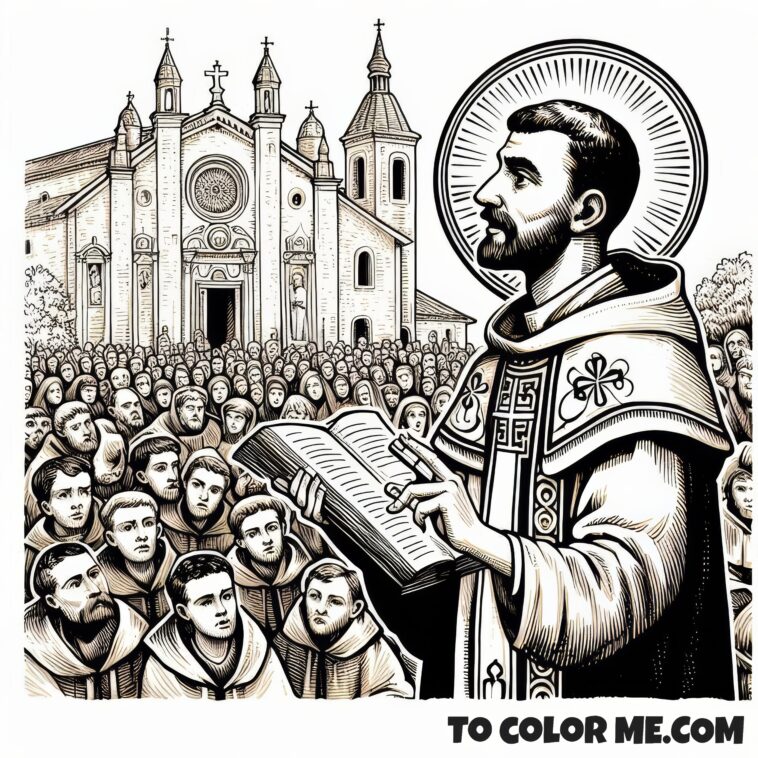 Merciful Saint: Dominic de Guzmán Coloring Pages – To Color Me Faithful