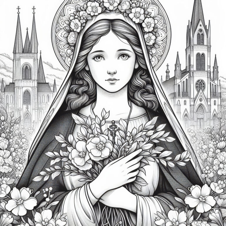 Young Saint’s Sacrifice: Maria Goretti Coloring Book – To Color Me Faithful