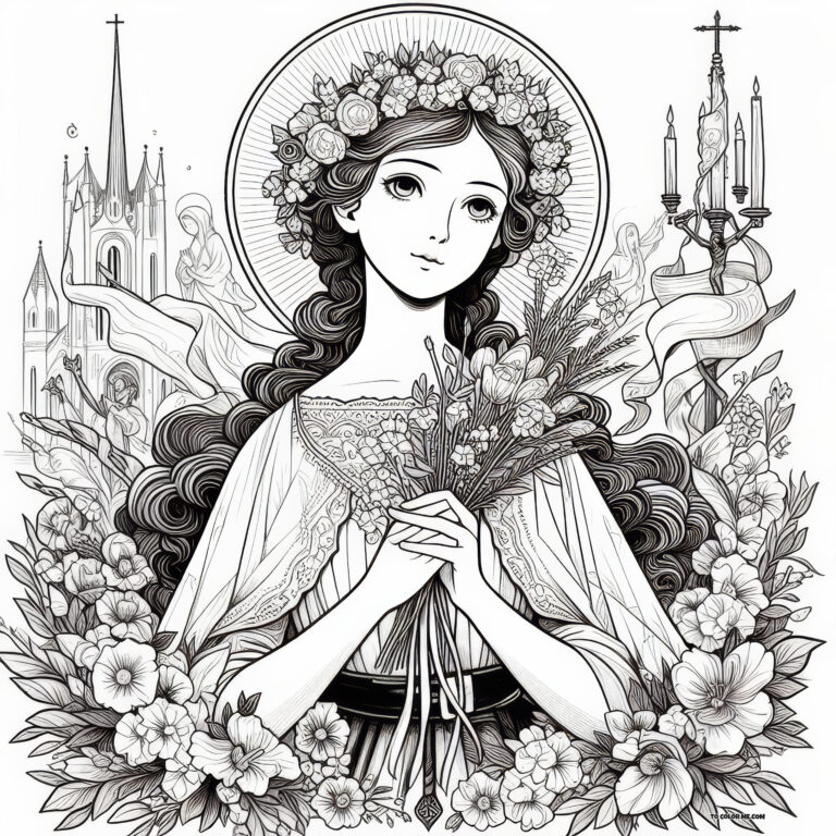 Martyr of Chastity: St. Maria Goretti Coloring Pages – To Color Me Faithful