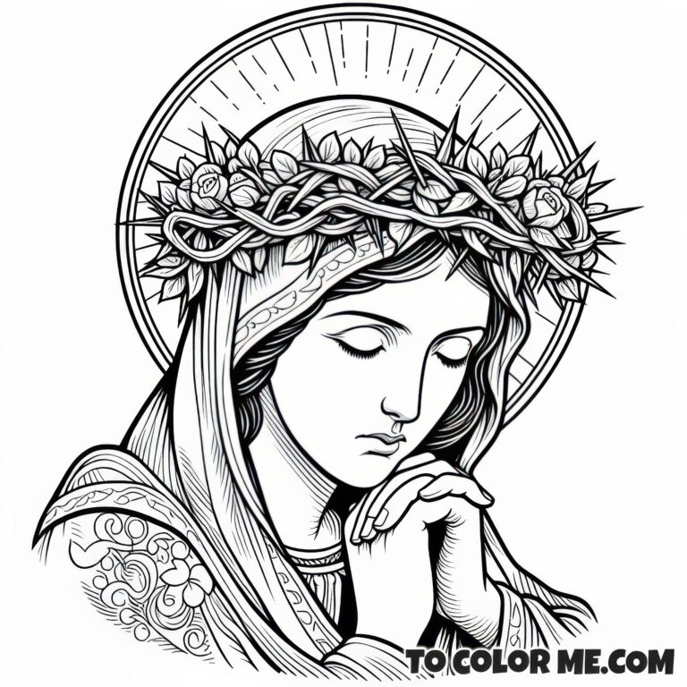 Patron of Peru: Rose of Lima Coloring Sheet – To Color Me Free