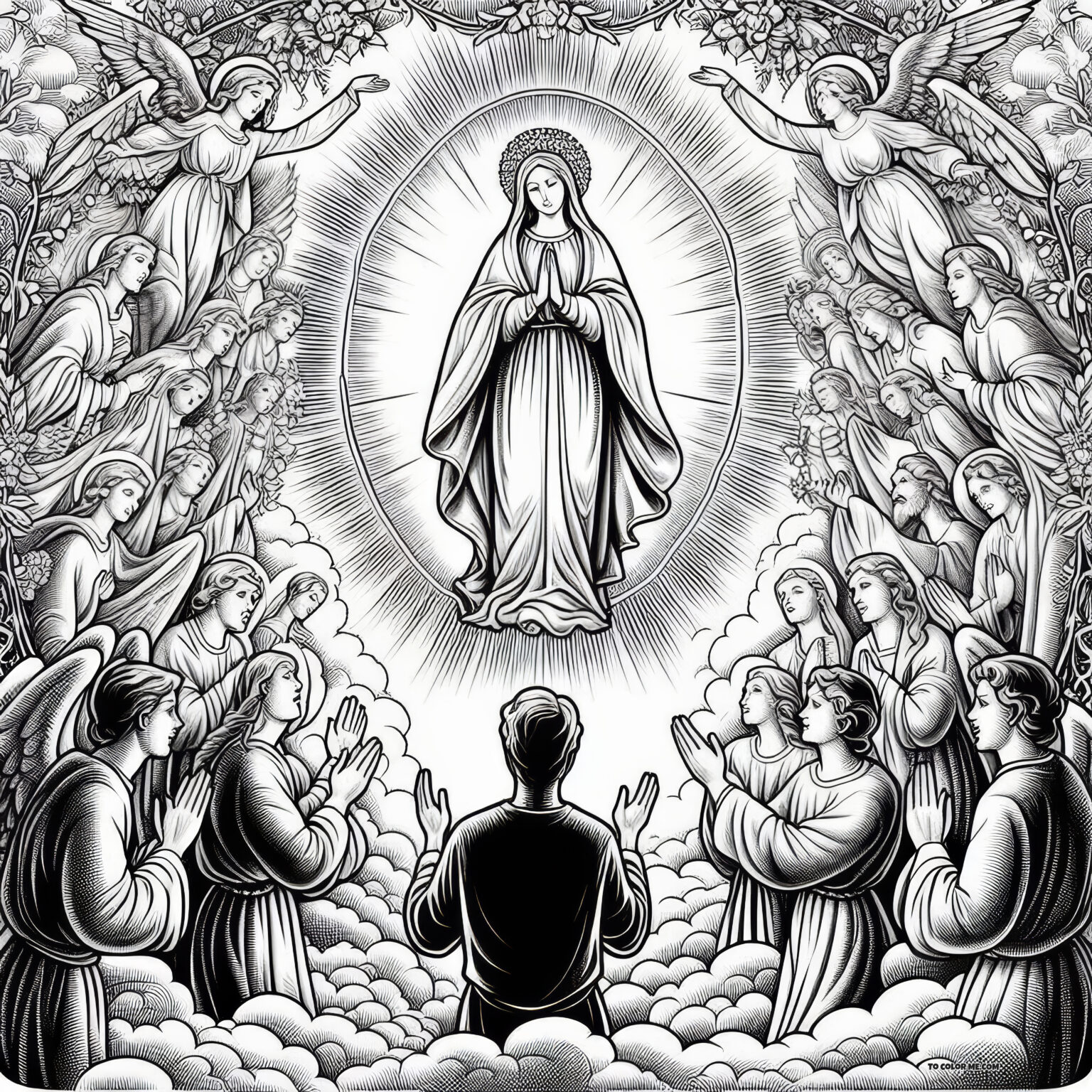 Three Hail Marys Devotion: Catholic Coloring Pages – To Color Me Faithful