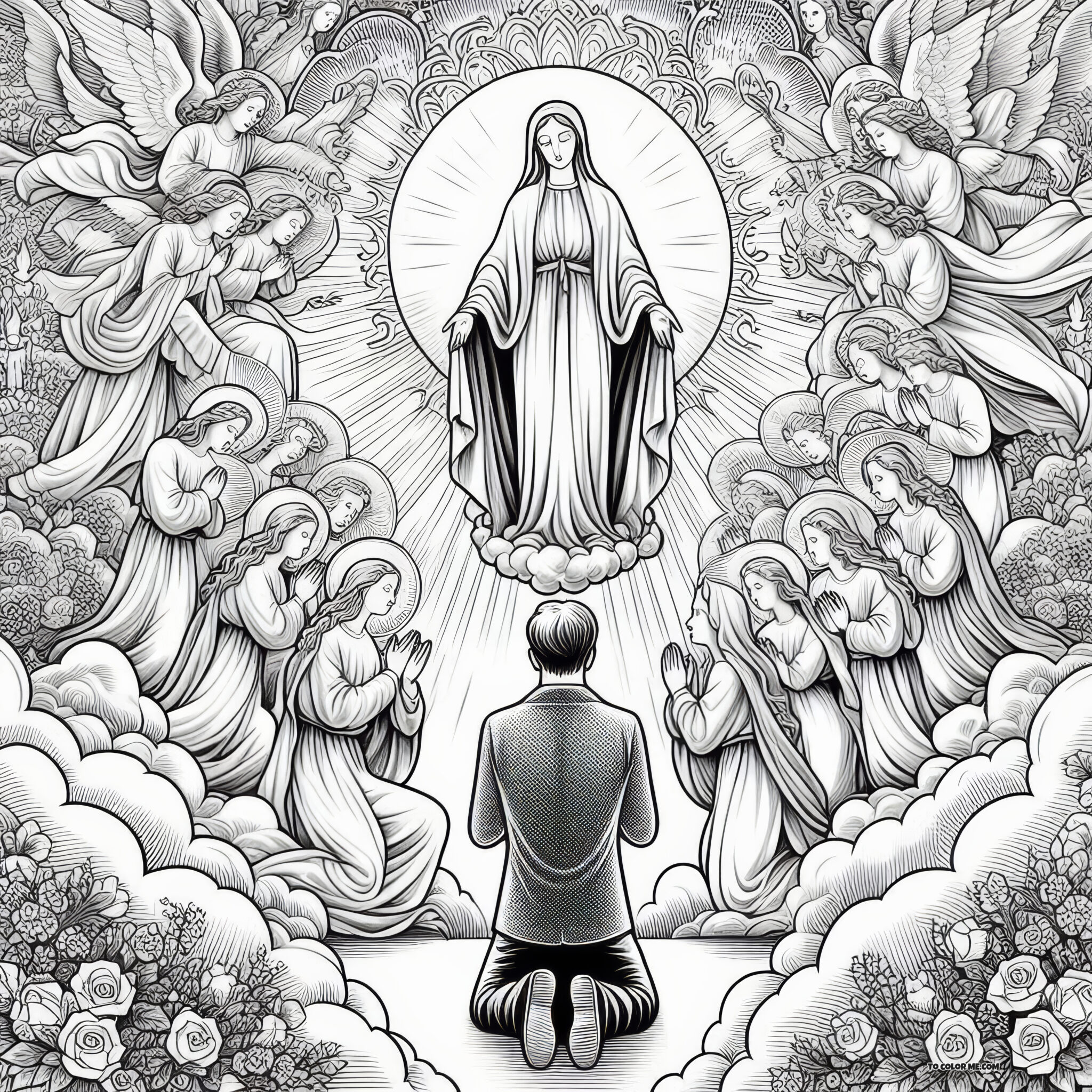 Mary’s Power, Wisdom, Love: Three Hail Marys Coloring Pages – To Color ...