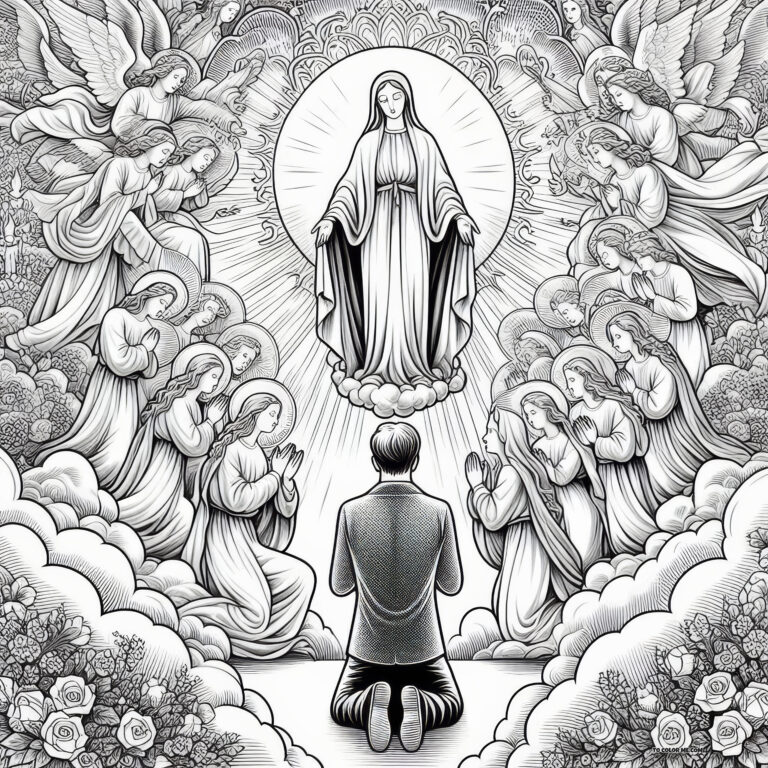 Mary’s Power, Wisdom, Love: Three Hail Marys Coloring Pages – To Color ...