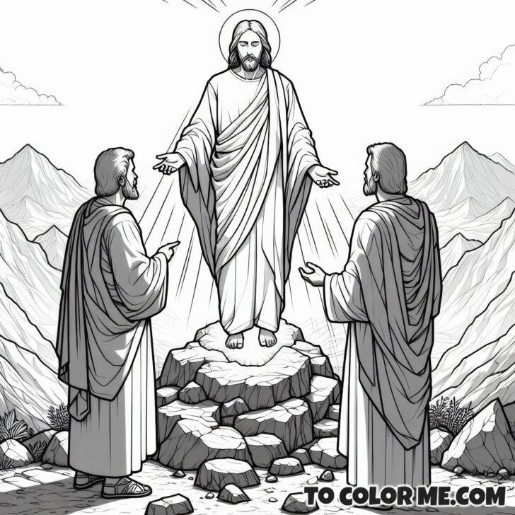 Sacred Shining: Transfiguration Scene Coloring Pages – To Color Me Faithful