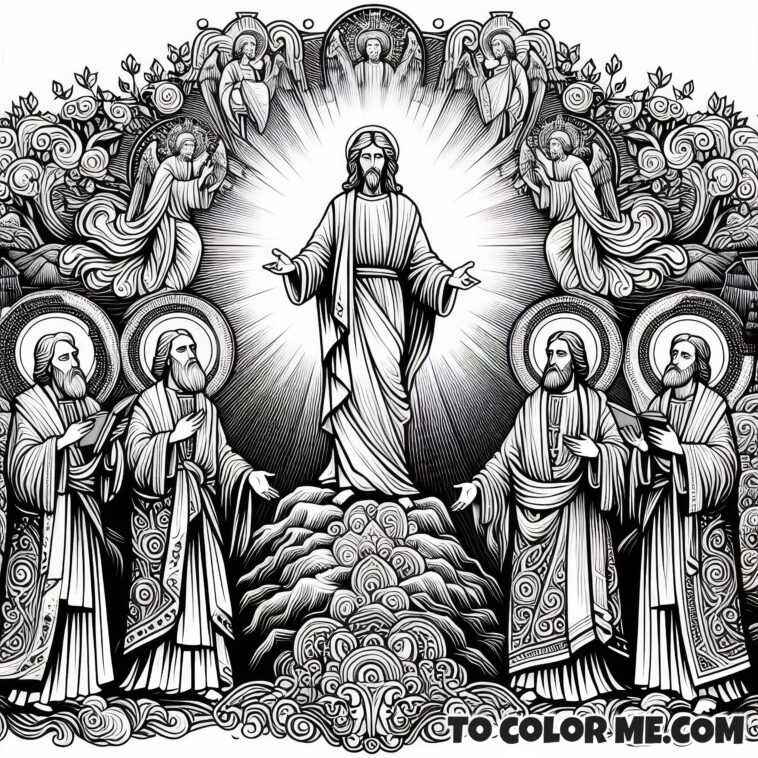 Divine Display: Jesus Transfigured Coloring Book – To Color Me Faithful