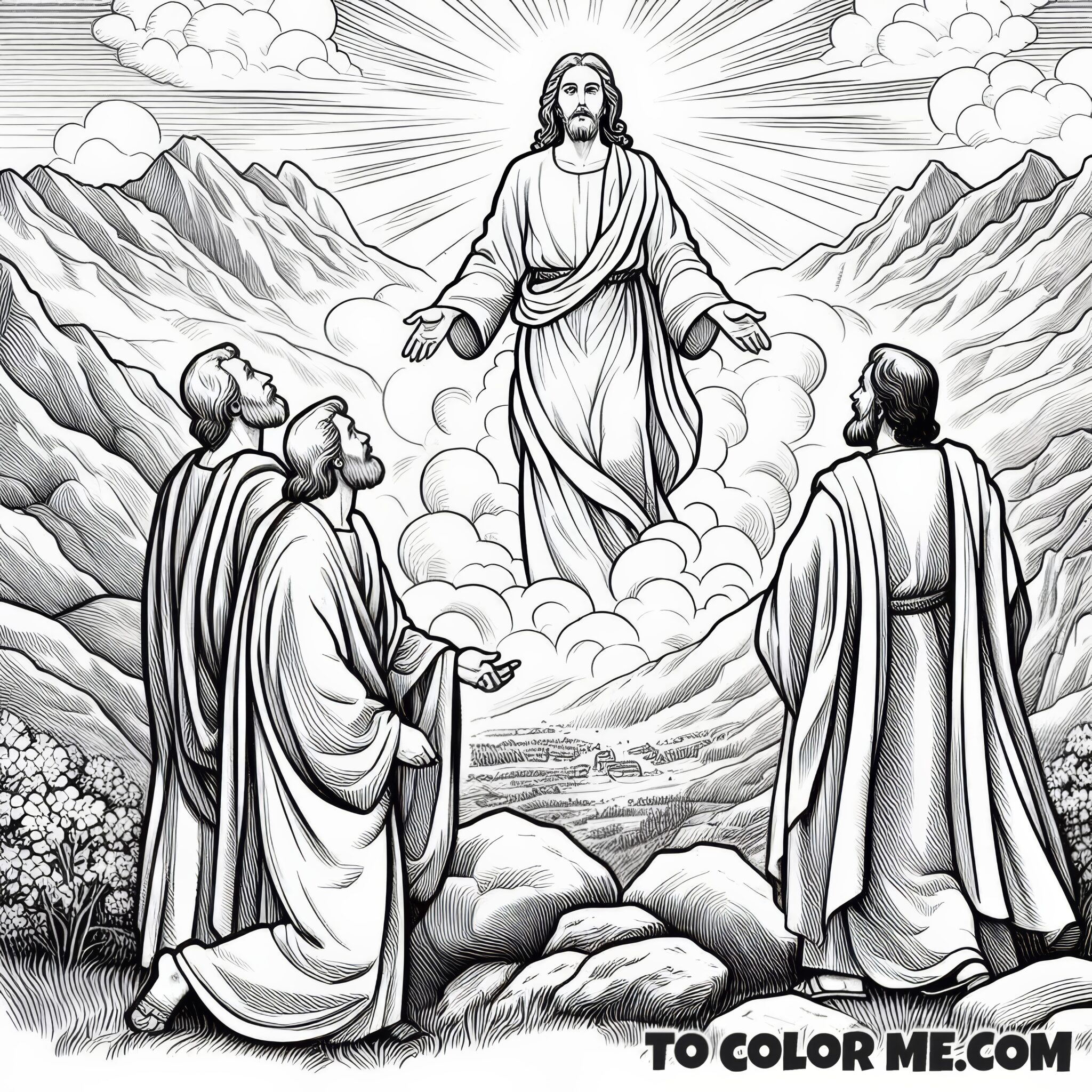 Heavenly Highlight: Jesus Transfigured Coloring Book – To Color Me Free