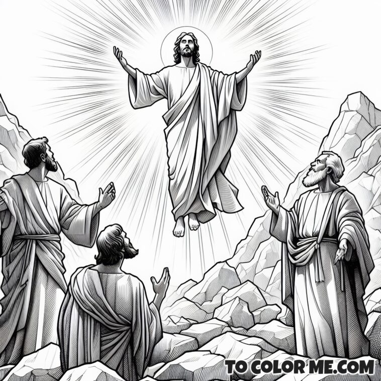 Glorious Guise: Transfiguration Scene Coloring Pages – To Color Me Faithful