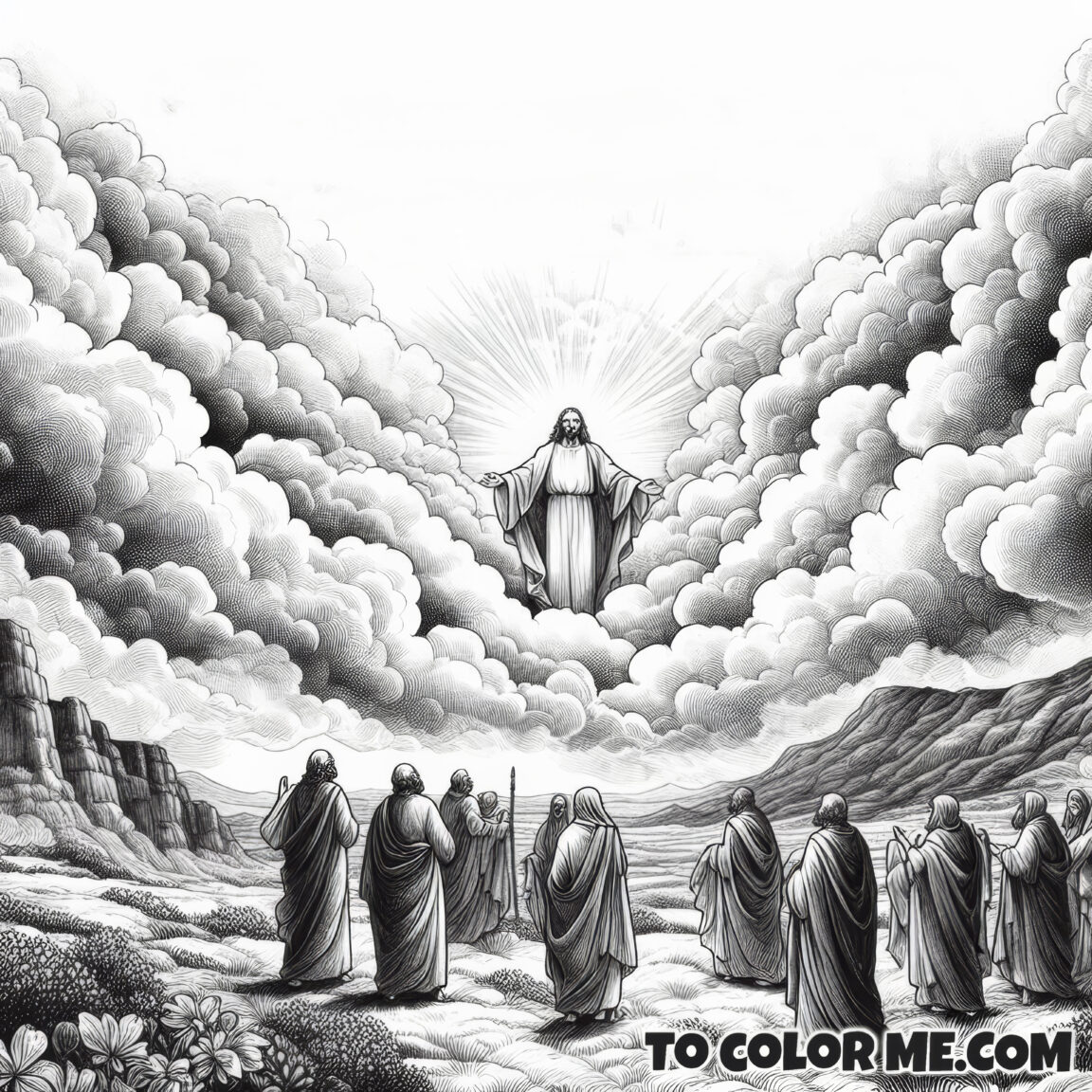 Voice from Above: Transfiguration Scene Coloring Pages – To Color Me ...