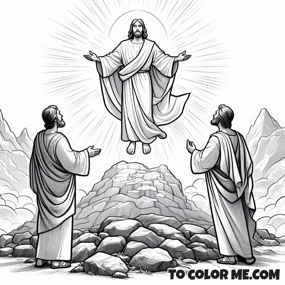 Heavenly Affirmation: Transfiguration Coloring Pages – To Color Me Faithful