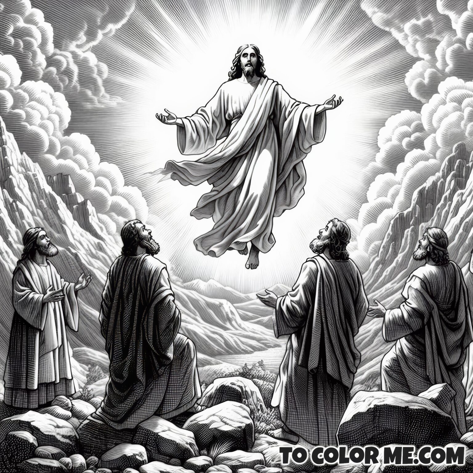 Mount Tabor: Transfiguration Coloring Pages – To Color Me Faithful