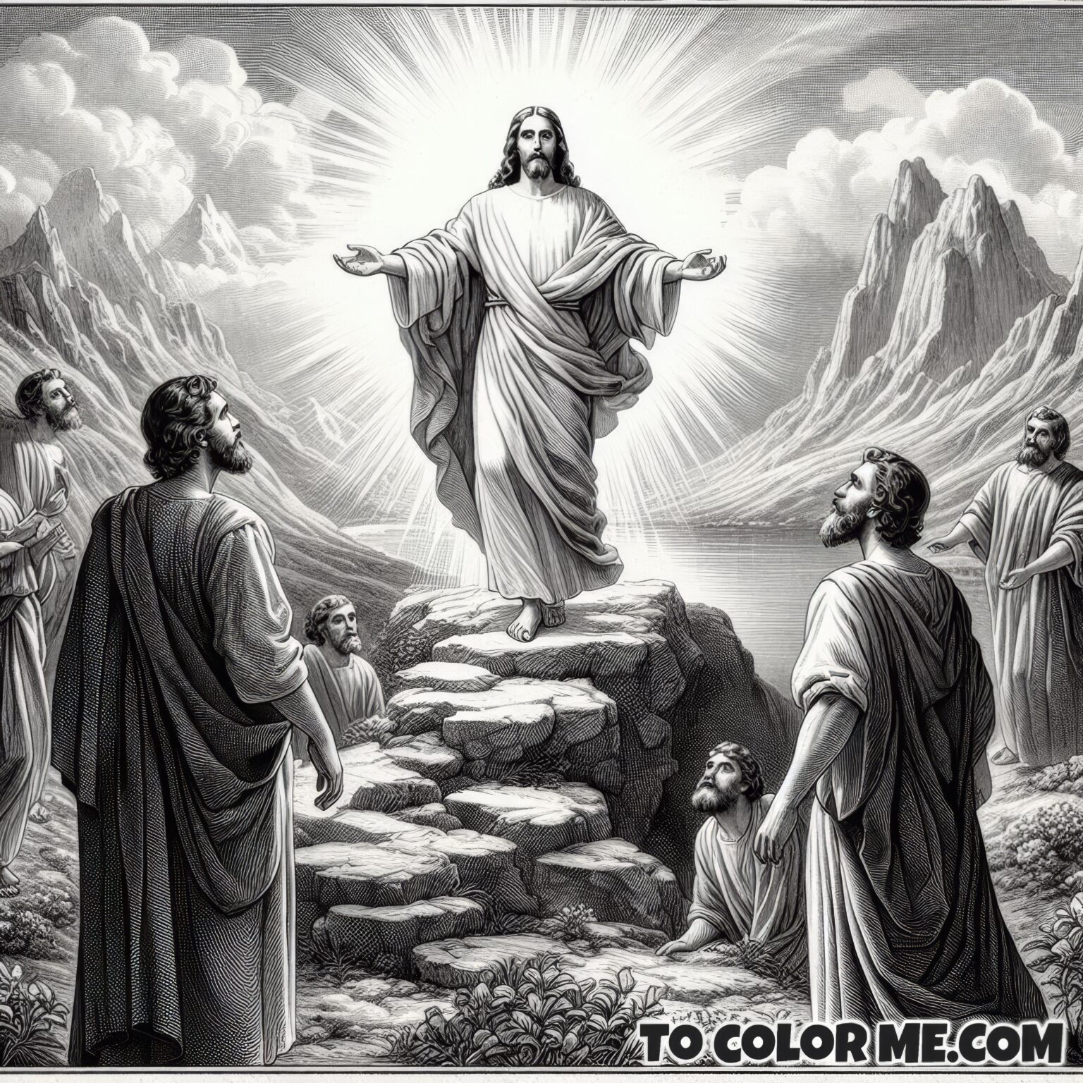 Divine Light: Transfiguration Coloring Pages – To Color Me Faithful