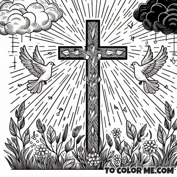 Eucharistic Emblem: Holy Cross Sacramental Sketch – To Color Me Faithful