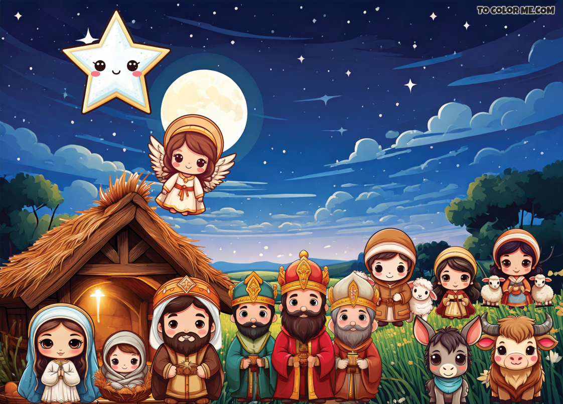 Nativity Characters Cut-Outs – To Color Me Faithful