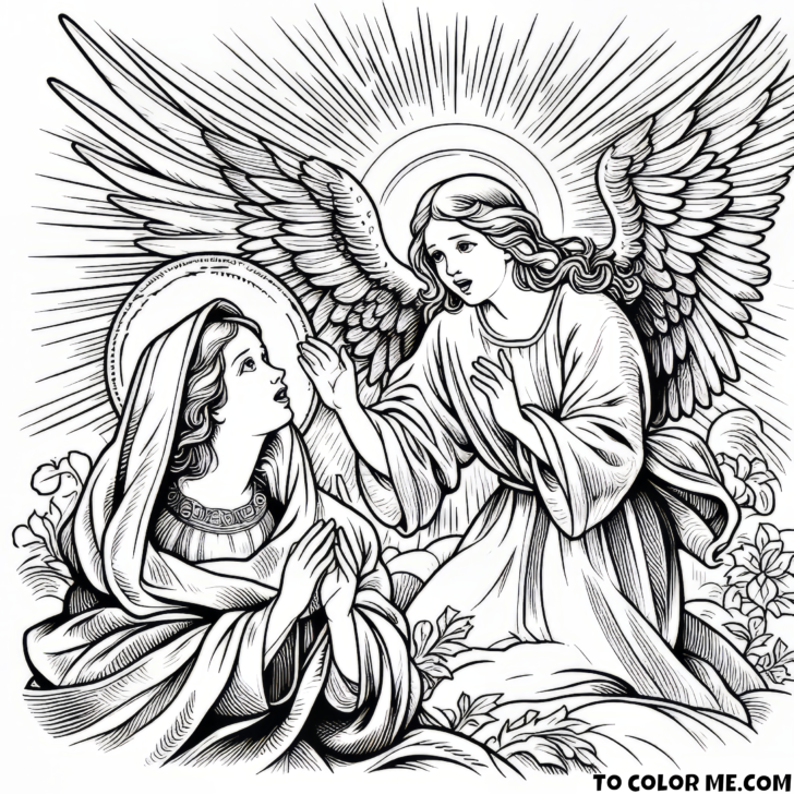 Divine Announcement: Annunciation Coloring Page – Capture the Sacred ...