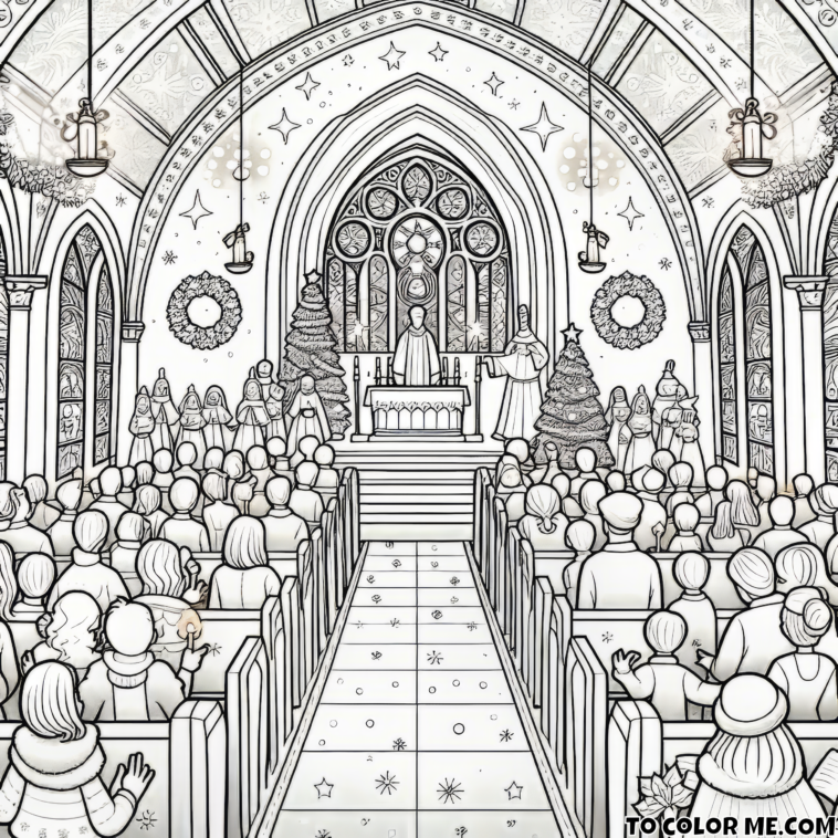 Sacred Christmas Moments: Inside the Church Coloring Page – Experience ...