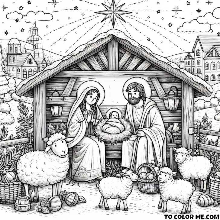Starlit Birth: Nativity Scene with the Holy Family – Enchanting ...