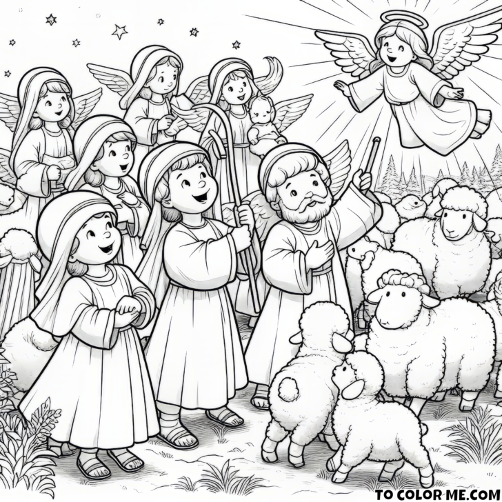 Heavenly News: Annunciation to Shepherds Coloring Page – Witness the ...