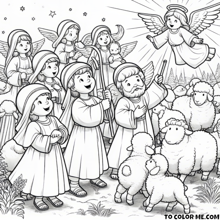 Heavenly News: Annunciation to Shepherds Coloring Page – Witness the ...