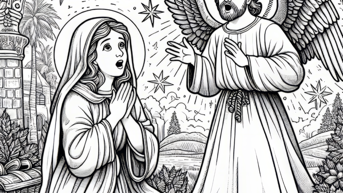 Divine Announcement: Annunciation Coloring Page – Capture the Sacred ...
