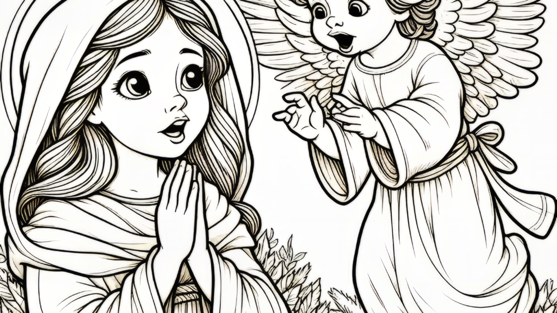 Divine Announcement: Annunciation Coloring Page – Capture the Sacred ...